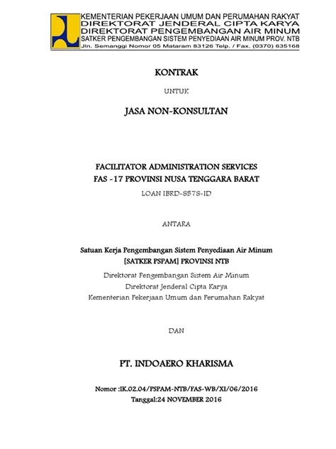 Dokumen Tips Kontrak New Kontrak Fas 17 Provinsi Nusa Dan Cora