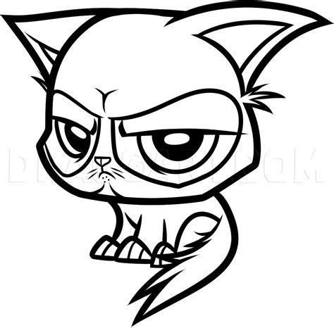 How To Draw Chibi Grumpy Cat Drawing Step By Step By Dawn Dragoart