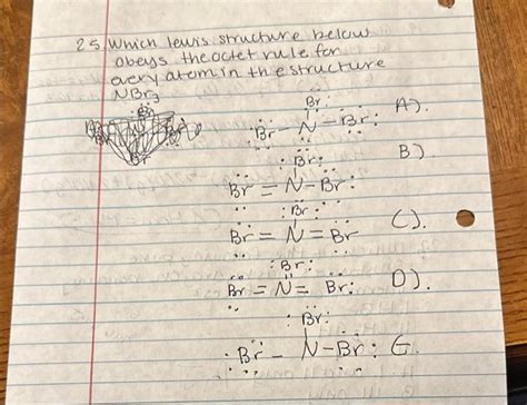 Solved 25 Which Lewis Structure Below Obeys Theoctet Rule