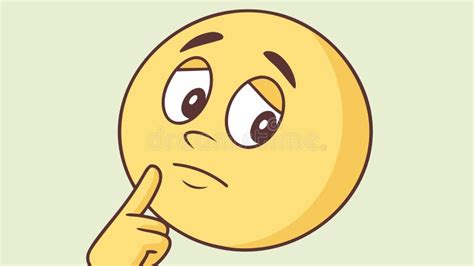 Pensive Thinking Emoji Hand On Chin Contemplative Vector Design Generative Ai Stock Vector