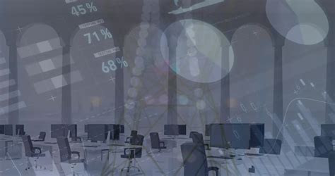 Tech Enhanced Empty Office With Overlaid Data Visualizations Free
