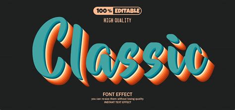 Premium Vector Classic Text Effect Text Effect