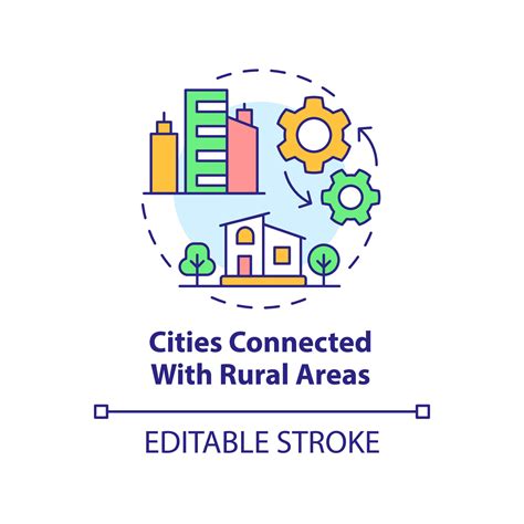 Cities Connected With Rural Areas Concept Icon Urban Comfort Ideas Abstract Idea Thin Line
