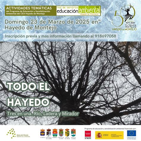 Actividad TemÁtica Todo El Hayedo 23 Marzo 2025 Hayedo De Montejo Sierra Del Rincón