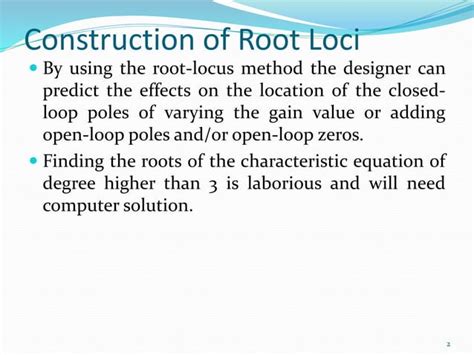 Root Locus Method Determine The Root Loci On The Real Axis The
