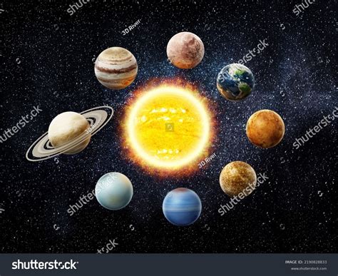 Solar System Planets Orbiting Sun 3d Stock Illustration 2190828833 Shutterstock