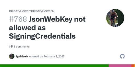 Jsonwebkey Not Allowed As Signingcredentials · Issue 768