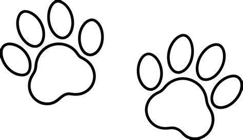 Paw Dog Clipart Print Outline Coloring Pages Outlined Drawing Wolf