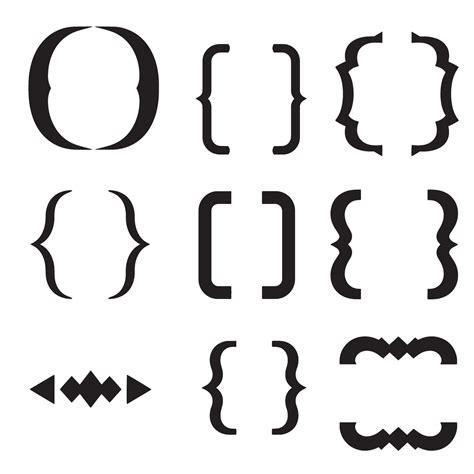 Diverse Collection Of Brackets And Formatting Symbols In A Clean Silhouette Design Perfect For