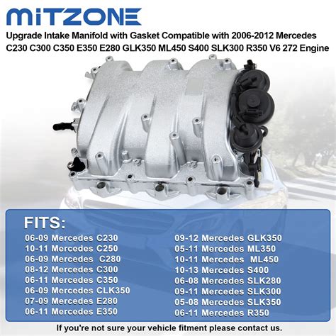 Mitzone Upgrade Intake Manifold With Gasket Compatible With 2006 2012
