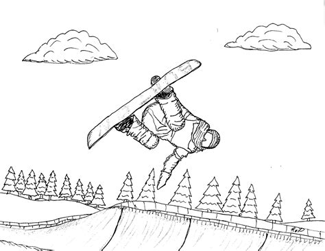 Snowboarding Coloring Pages At Free Printable