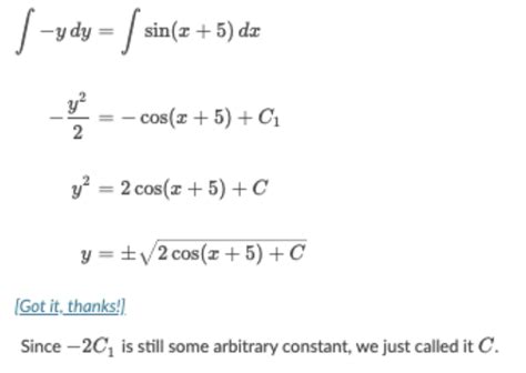Algebra Precalculus Arbitrary Constant C When To Resolve It To C