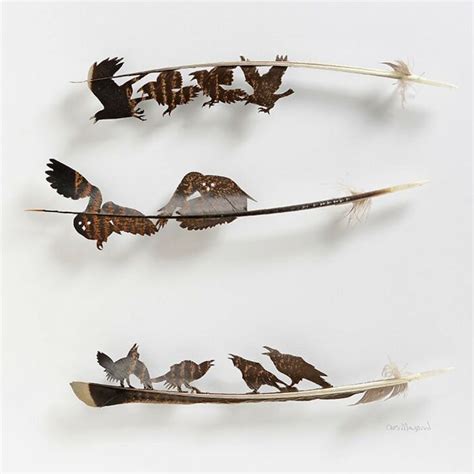 45 Delicate Artworks Made From Hard Carving Feathers By This Artist