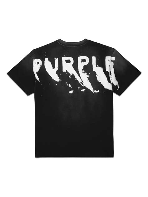Purple Brand Logo Print Cotton T Shirt Black Farfetch