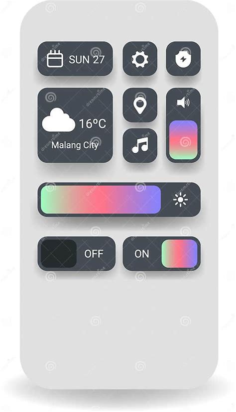 Control Center User Interface Template With Modern Gradient Sliders And