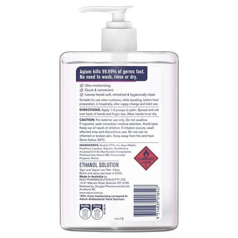 Buy Ego Aqium Antibacterial Ultra Hydrating Hand Sanitiser 1l Online At