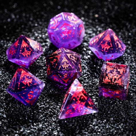 Urwizards Amethyst Engraved Dice Set Assassin Style Urwizards