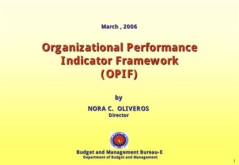 Organizational Performance Indicator Framework Opif