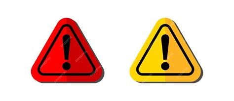 Premium Vector Caution Icons Red And Yellow Colored Caution Warning