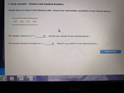 Solved Basic Concepts Variance And Standard Deviation Chegg