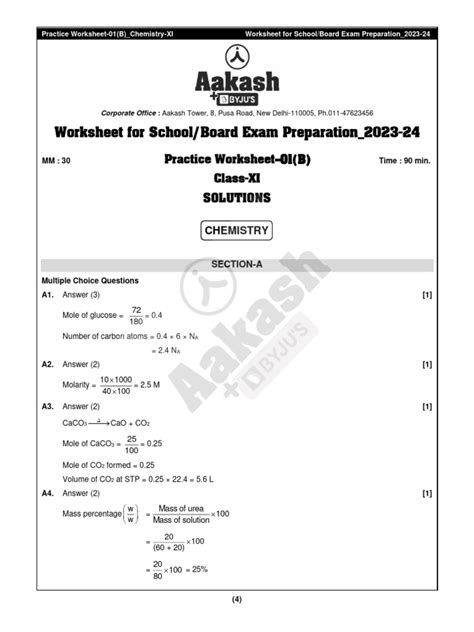 Master Ws 01 B Chemistry Xith Some Basic Concepts Of Chemistry Sol Pdf Molecules