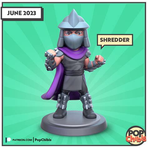 Tmnt Shredder Chibi Ks 75mm Scale Pop Minis Pop Chibis Resin Miniatures Etsy