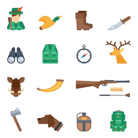 Hunting Icons Set 458897 Vector Art At Vecteezy