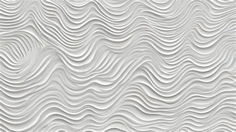 Stylish Modern Monochrome Minimalist White Wave Abstract Pattern Background Stock Illustration