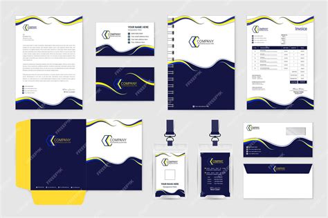 Premium Vector Corporate Brand Identity Set With Digital Elements
