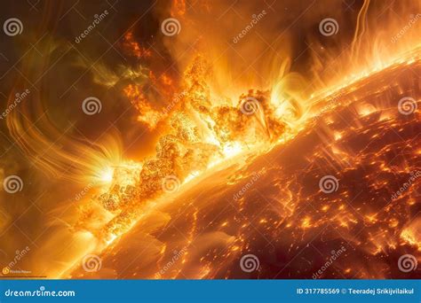 Fiery Geomagnetic Storm Radiating Intense Light And Energy Generative Ai Royalty Free Stock