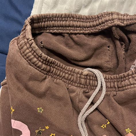 Brown Spi5der Sweats Got A Couple Rips Wore Them A Depop