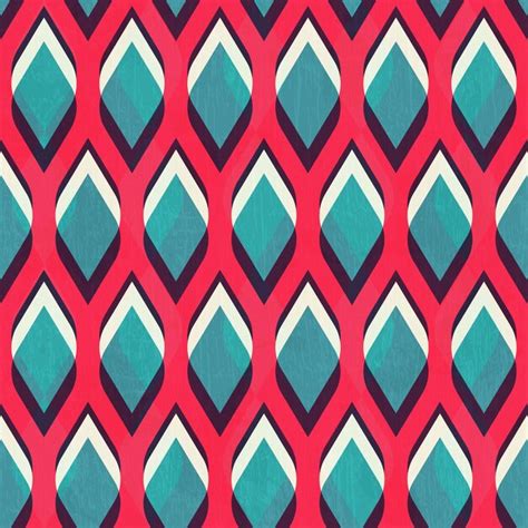 Premium Vector Red Leafs Geometric Seamless Pattern