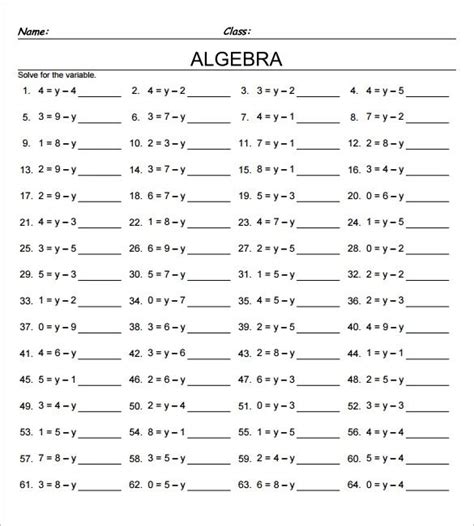 7th Grade Math Worksheets Algebra 7th Grade Simplification Worksheets