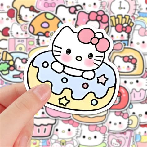 [ready Stock] 100pcs Kuromi Stickers Cute Kawaii Hello Kitty Stickers