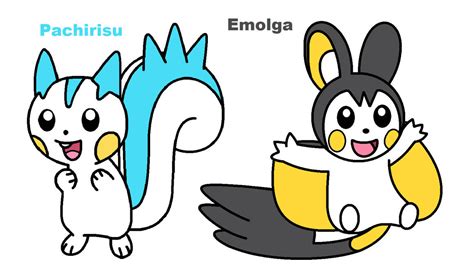 Pachirisu And Emolga By Jayamurat On Deviantart
