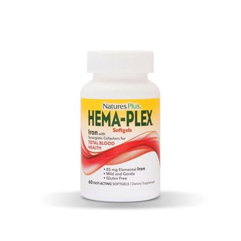 Naturesplus Hema Plex Softgels 85 Mg Elemental Iron Natural Ingredients
