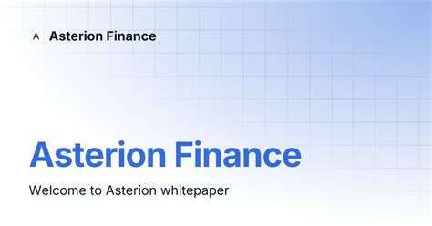 Asterion Finance Asterion Finance