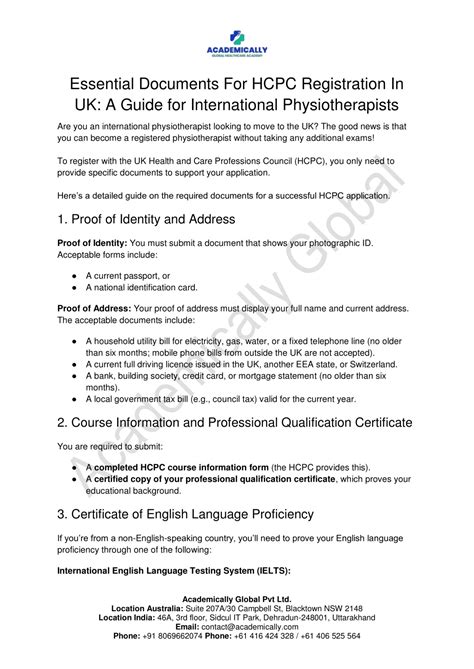 Ppt Essential Documents For Hcpc Registration In Uk A Guide For International Physi
