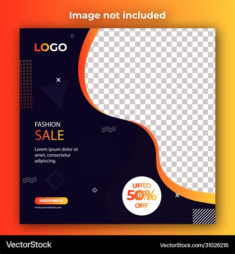 Social Media Post Template Design Royalty Free Vector Image