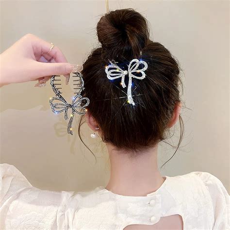2 Pcs Luxury Pearl Butterfly Hair Clips Korean Style Hair Accessories