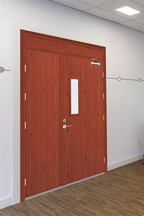 Supply Steel Wood Fire Rated Door With Vision Window Wholesale Factory