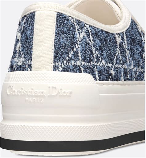 Walkndior Platform Sneaker Denim Blue Cannage Tweed Dior