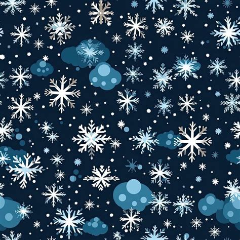 Premium Ai Image Snowflake Pattern In Night Blue With Mismatched