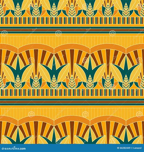 Seamless Traditional Coloured Egypt Pattern Stock Vector Illustration