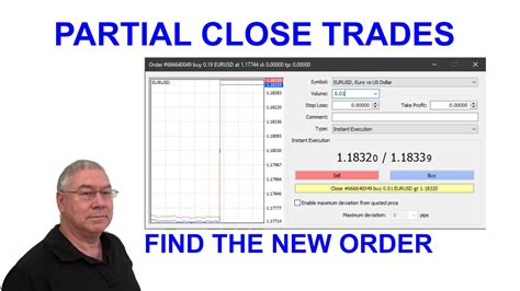How To Partially Close A Trade In Metatrader And Return The New Order Number YouTube