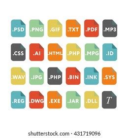 Code File Formats Script Type Icons Stock Vector Royalty Free 431719096 Shutterstock