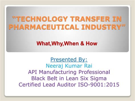 Who Guidelines On Transfer Of Technology Pptx