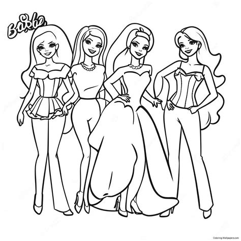 Barbie And Friends Coloring Page 10200 8208