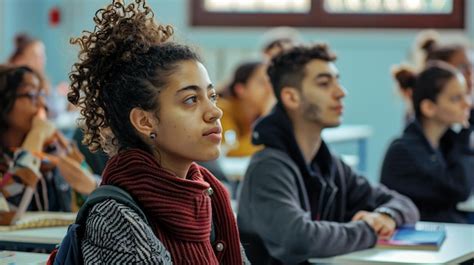 People Taking Classes At Language School Premium Ai Generated Image