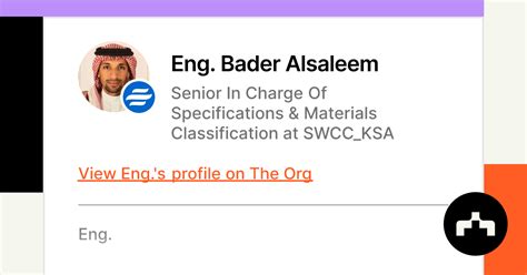 Eng Bader Alsaleem Senior In Charge Of Specifications And Materials